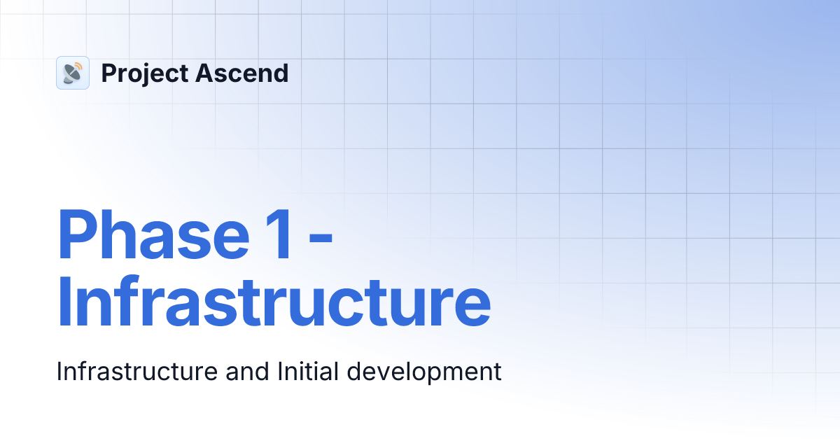 Phase 1 - Infrastructure | Project Ascend
